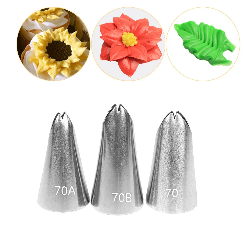 70-70A-70B-Leaves-Pastry-Tips-Set-Stainless-Steel-Icing-Piping-Nozzles ...