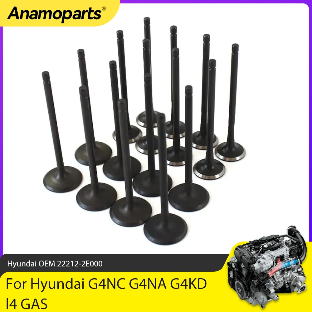 Engine Parts Intake Exhaust Valve Fit 1.8 2.0 L G4NC G4NA G4NH For 11 ...