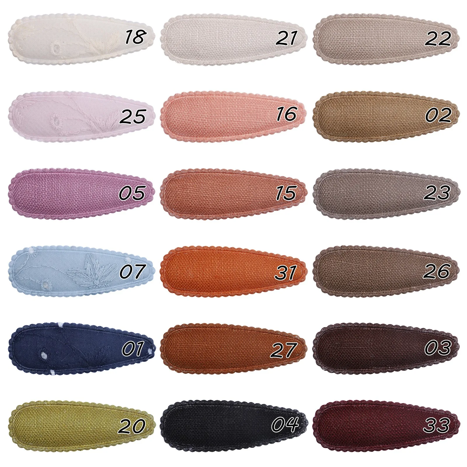 2pc/lot Fabric BB Barrettes Solid Drop Snap Hair Clip for Baby Girl ...