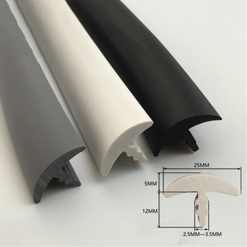 Rubber T Strip Glass Metal Wood Panel Edge Encloser Shield Car Cable ...