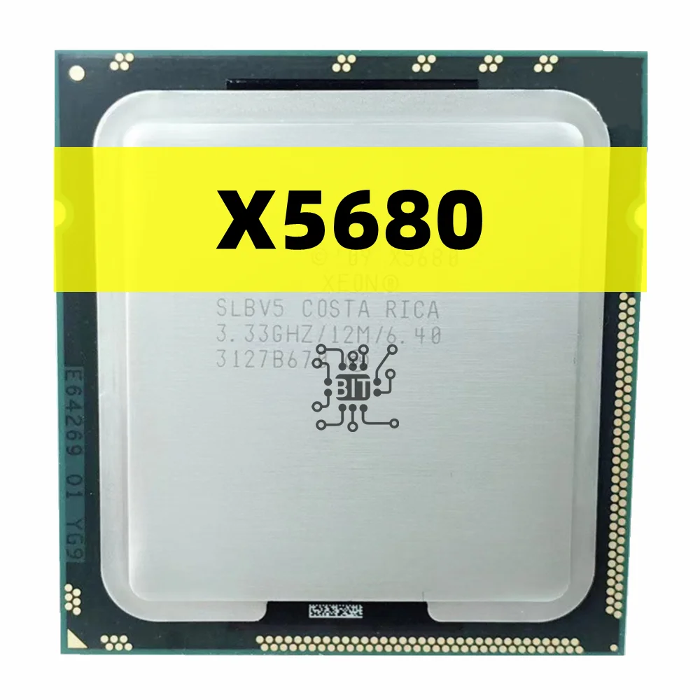 Procesador Xeon X5680 usado, CPU de seis núcleos y 12 hilos, 3,3 GHz, 12M, 130W, LGA 1366