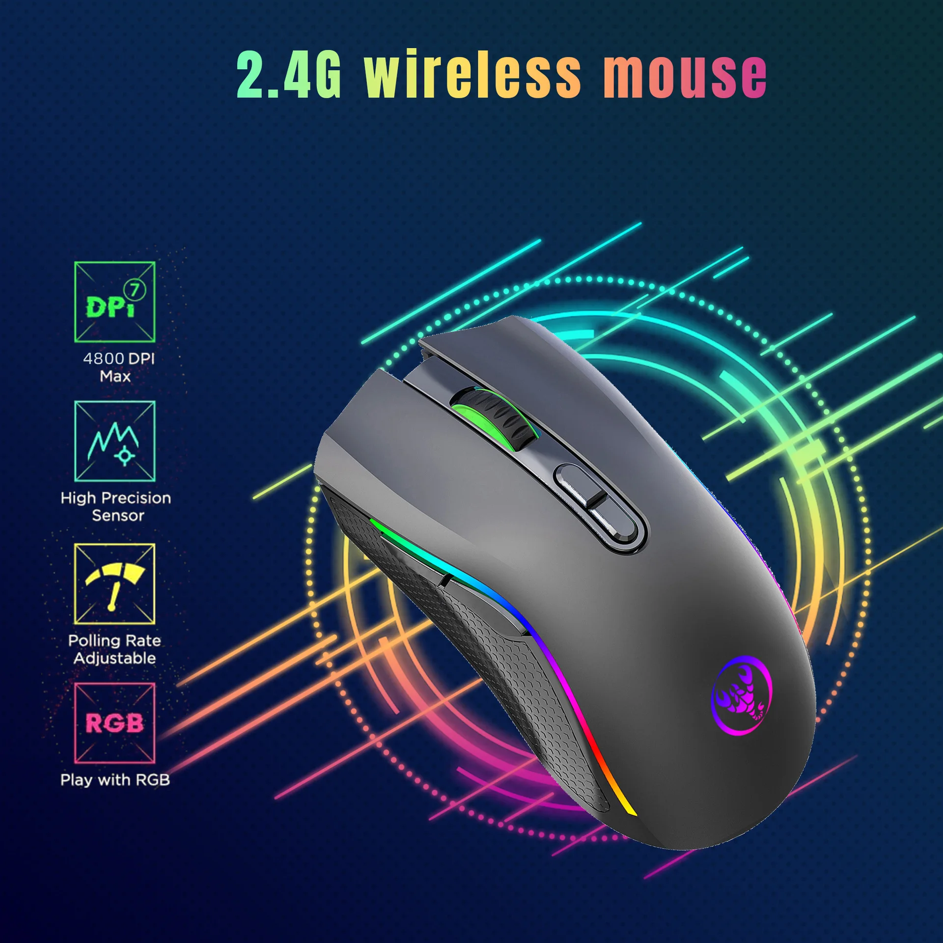 Wireless-Rechargeable-2-4G-Gaming-Mouse-RGB-Light-DPI-Adjustable-TYPE-C ...