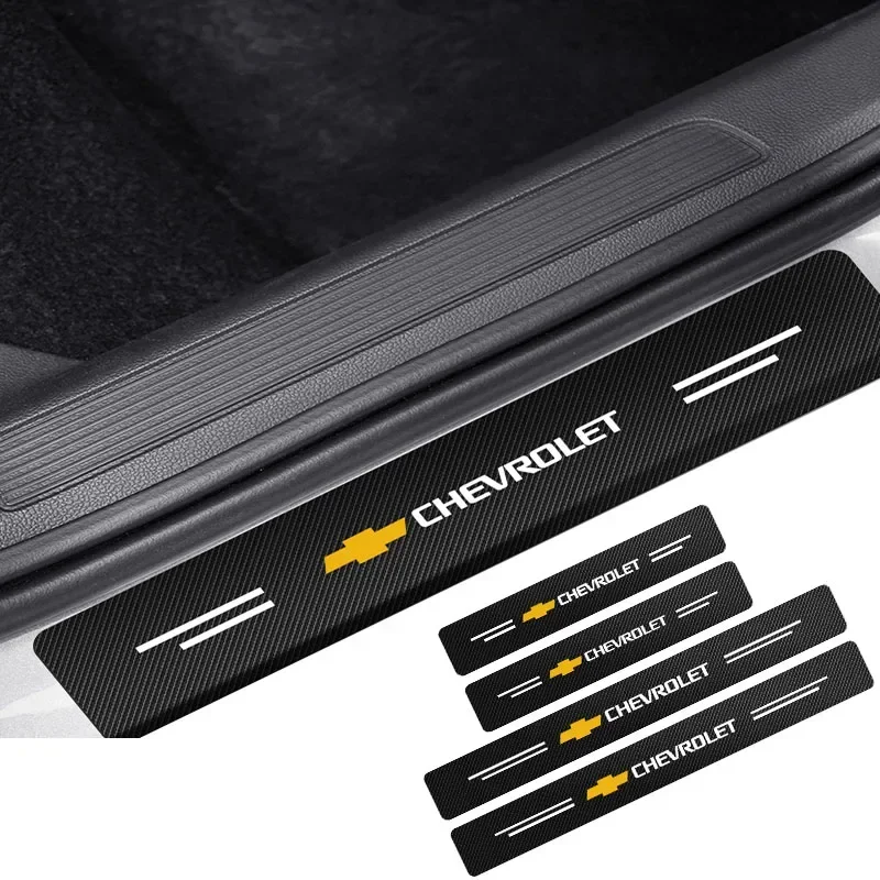 4Pcs-Car-Logo-Door-Sill-Welcome-Pedal-Sticker-For-Chevrolet-Cruze-TRAX ...