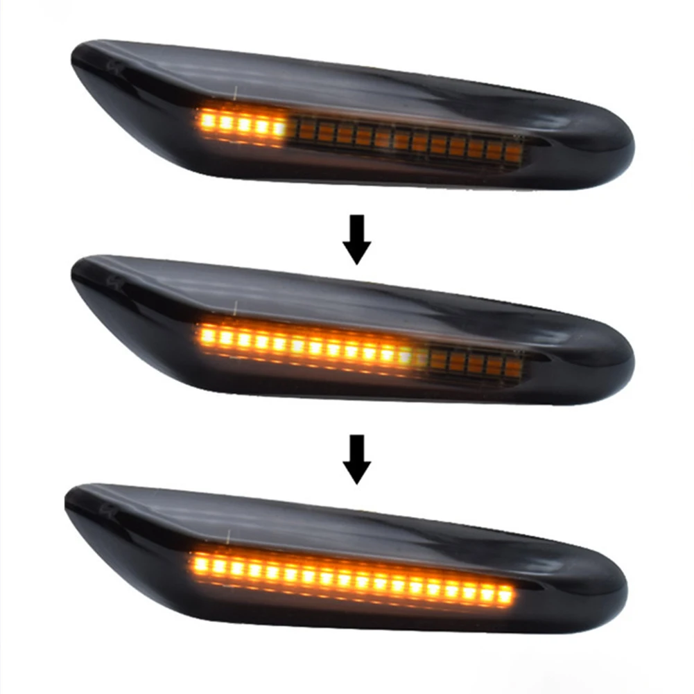 2pc-Yellow-LED-Sequential-Side-Marker-Lights-For-BMW-E60-E61-E82-E88 ...