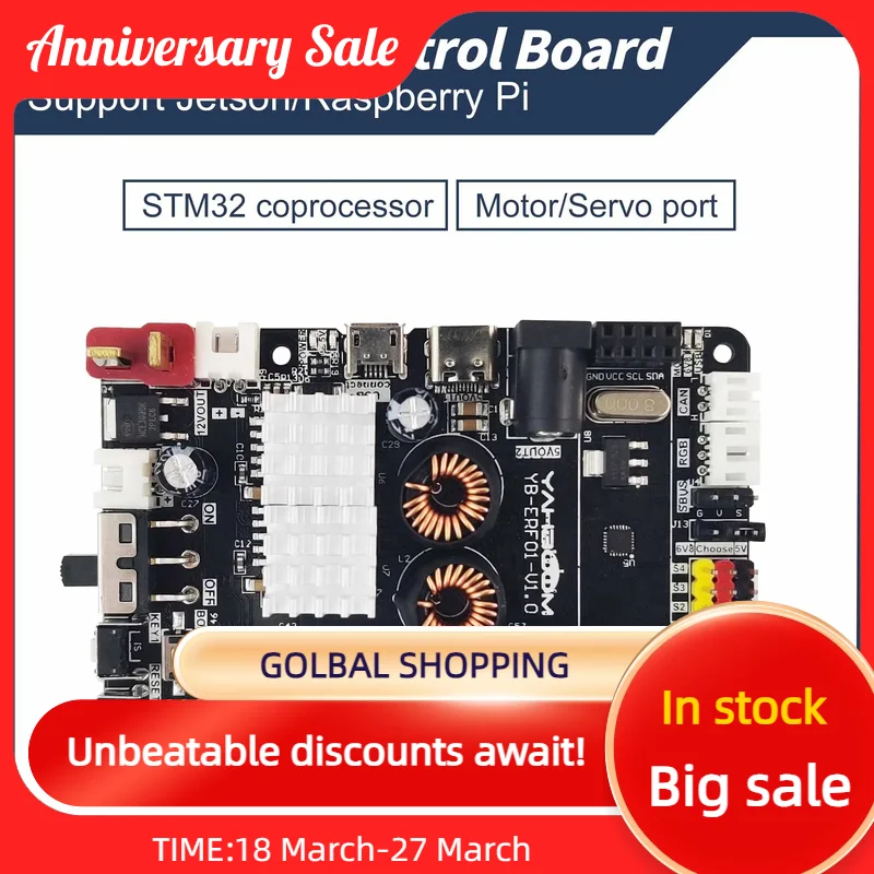 ROS ROS2 Robot Control Board Compatible With Raspberry Pi Jetson NANO with 9-axis IMU Sensor ...
