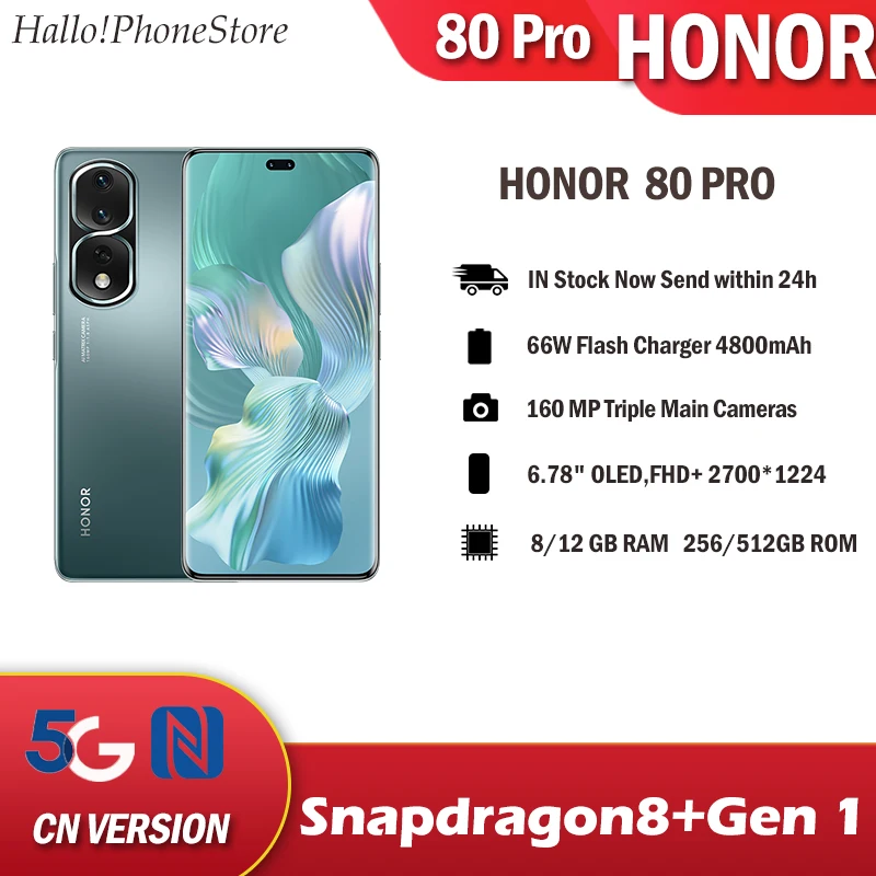NEW-Honor-80-Pro-5G-Snapdragon-8-Gen-1-160MP-Ultra-clear-Main-Camera-AI ...