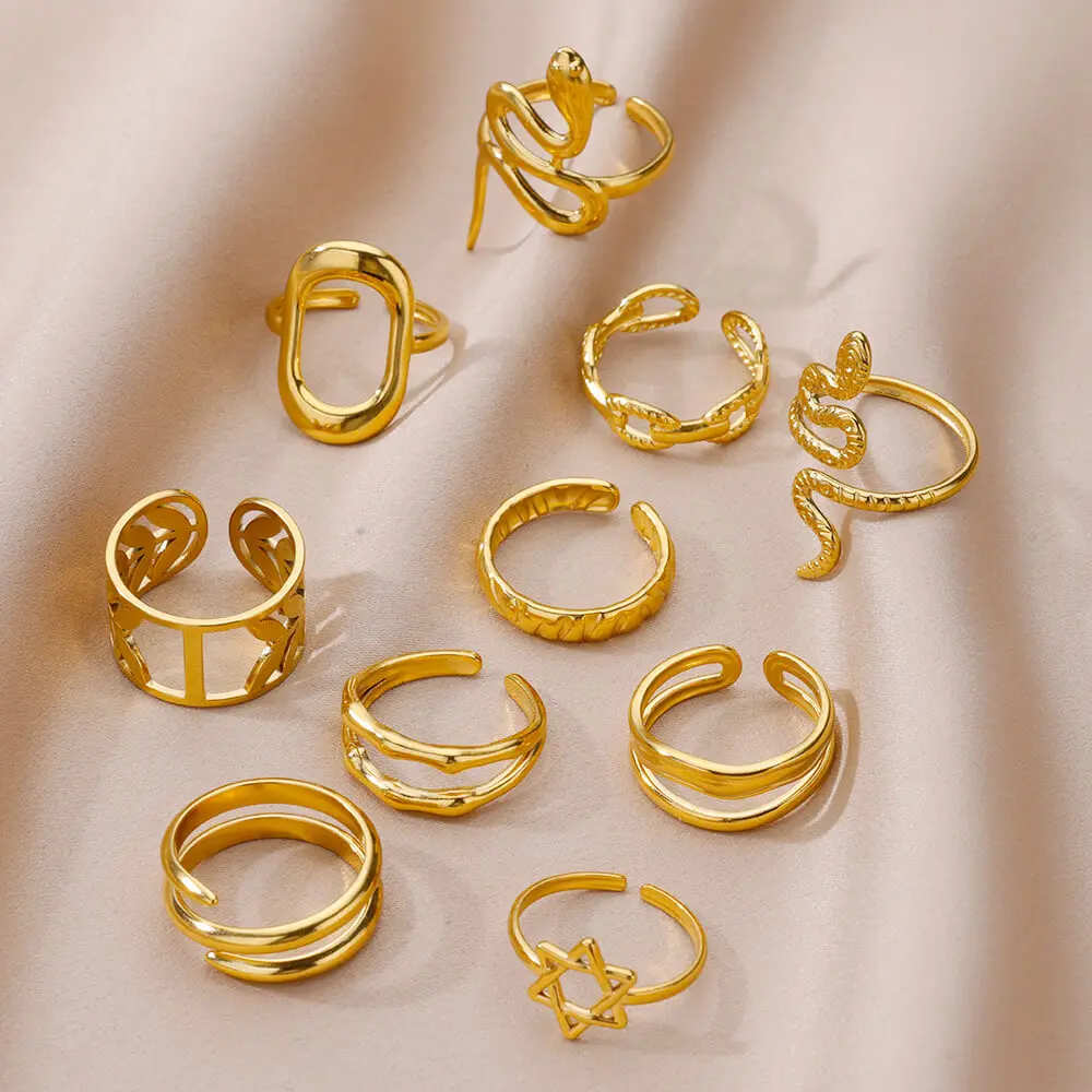 Anillos-de-Color-dorado-para-mujer-anillos-de-acero-inoxidable-estilo-bohemio-accesorios-de ...