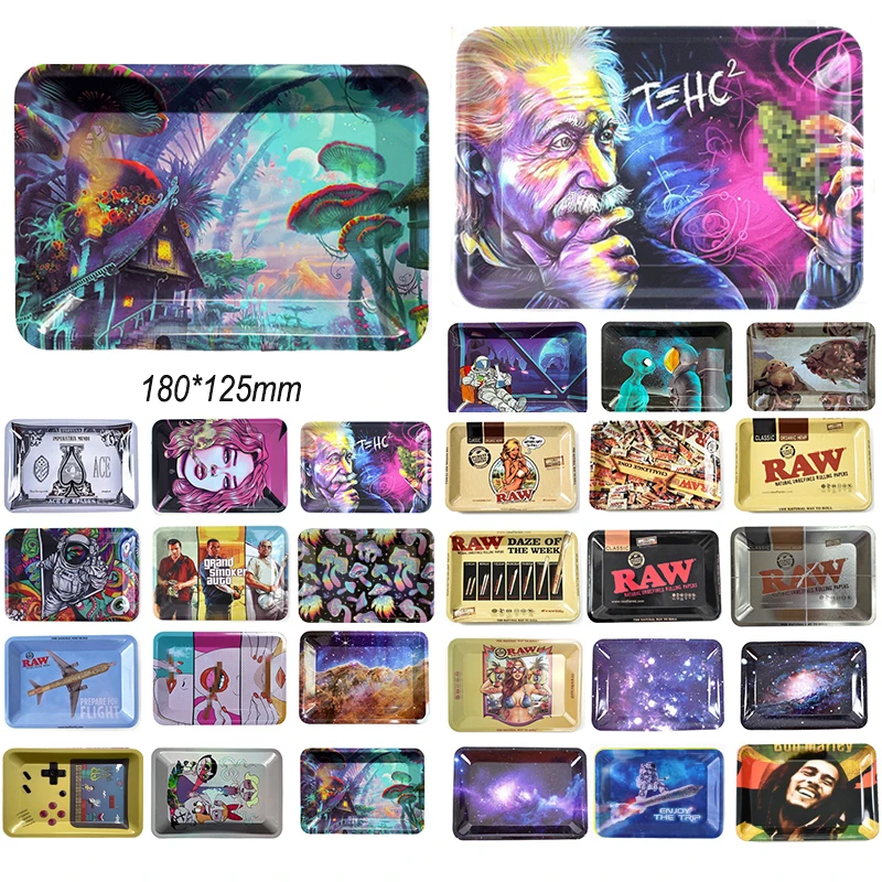 Colorful Metal Rolling Tray Tobacco Plate Cigar Smoking Accessories ...