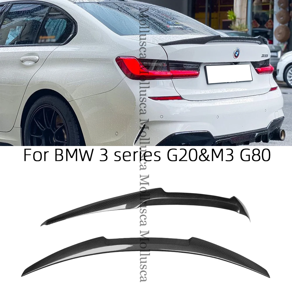 For-BMW-3-Series-G20-G28-M3-G80-M4-Style-Carbon-fiber-Rear-Spoiler ...