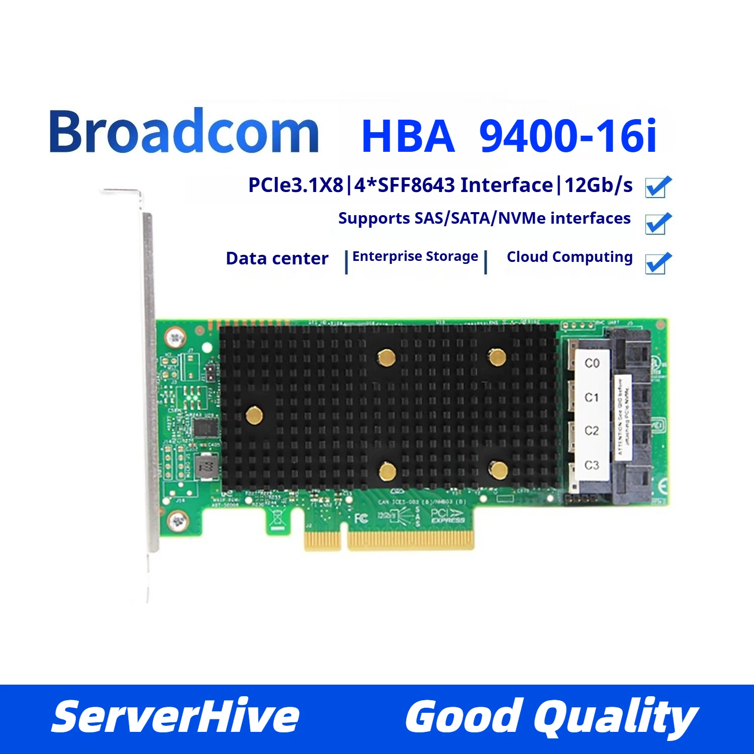 Broadcom LSI 9400-16i NVME HBA card SAS/SATA expansion card expansion ...