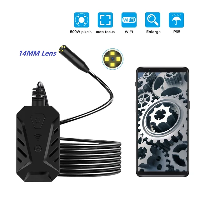 ENWOR 5.0MP Wireless Endoscope Camera Auto Focus 3X Zoom 1920P HD IP68 ...