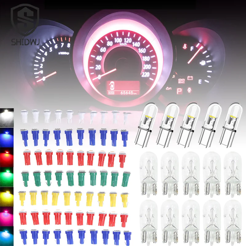 10Pcs/lot Car T5 T10 Halogen Bulb 5W 12V Auto Signal Lamp Bulbs Tail ...