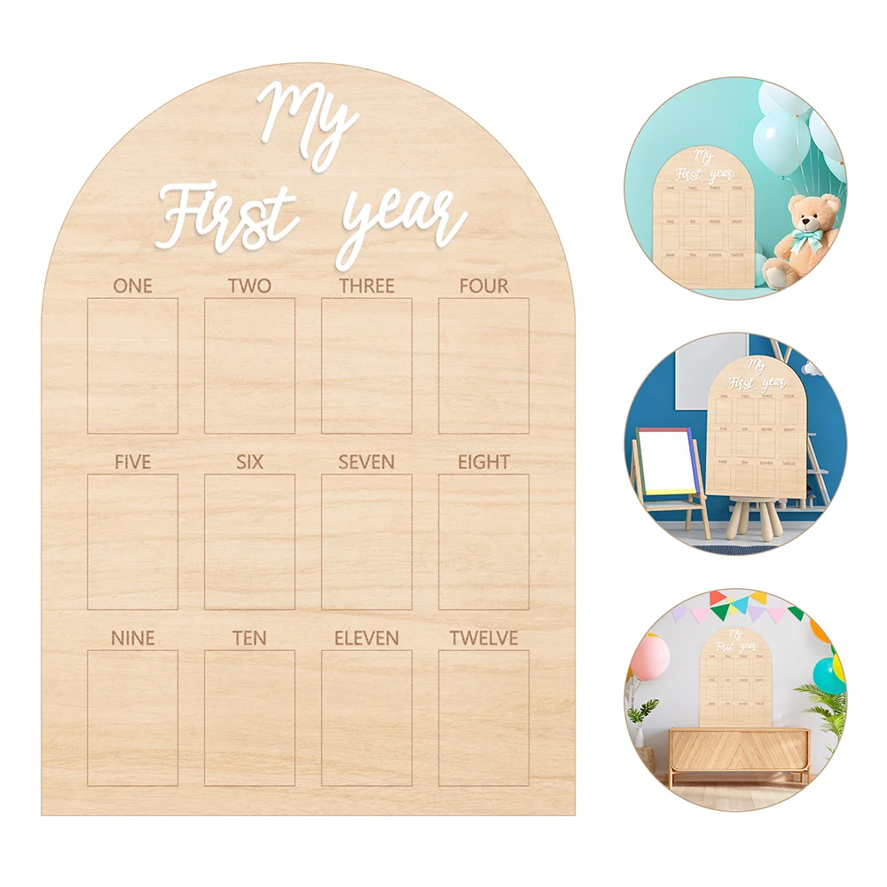 One-Year-Birthday-Wooden-Photo-Board-My-First-Year-Milestone-Photo ...