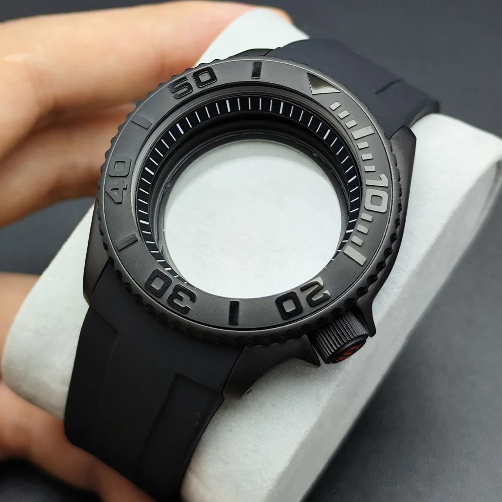 42mm-NH35-Case-Convex-Sapphire-Glass-Black-Matte-Waterproof-Stainless ...