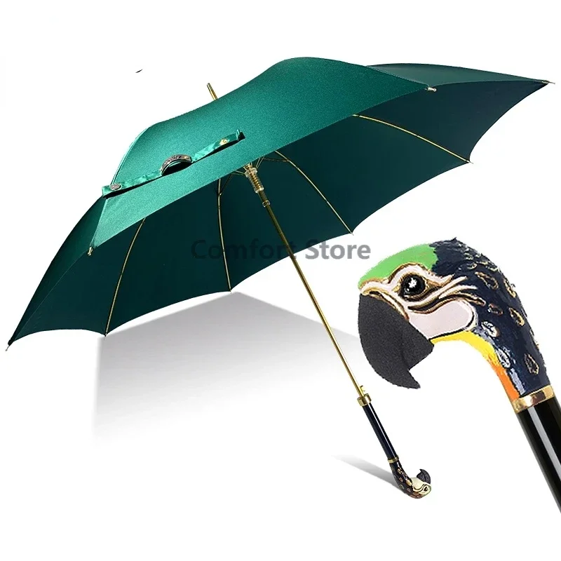 Parrot-Sun-Luxury-Umbrella-Gentleman-Animal-Head-Long-Hanlde-British ...