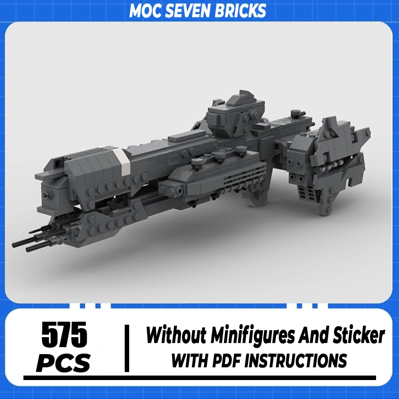 Military-Series-Moc-Building-Blocks-UNSC-Heavy-Frigate-Model-Technology ...
