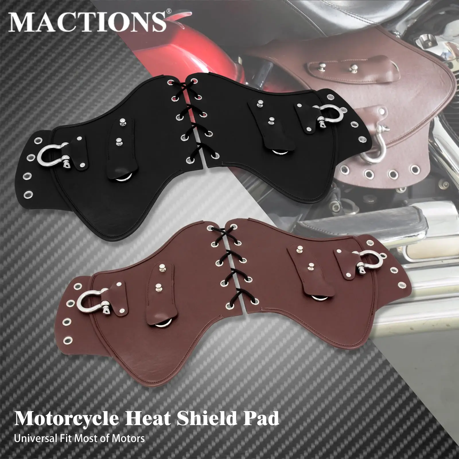 Universal Motorcycle Heat Saddle Shield PU Leather Engine Cover ...