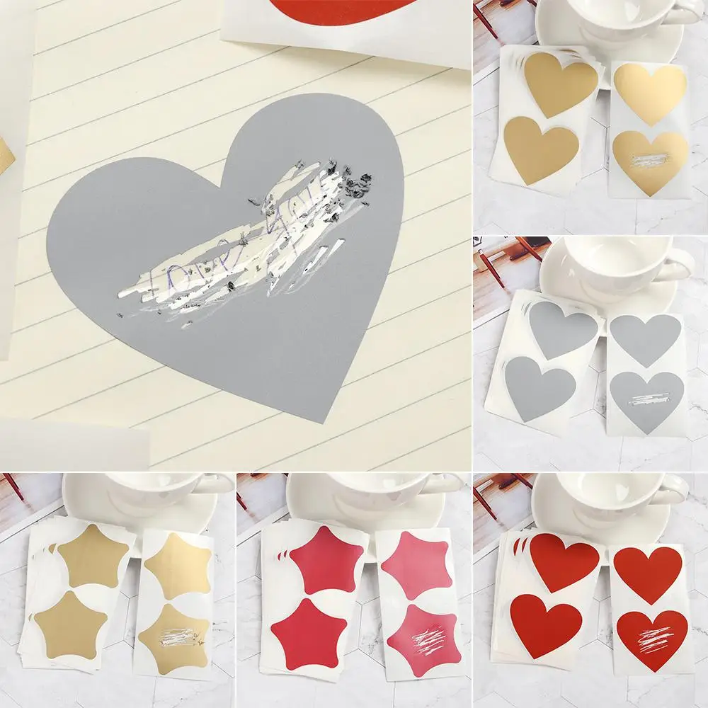 50-Pcs-Set-DIY-Golden-Love-Heart-Shape-Self-adhesive-Scratch-Card ...