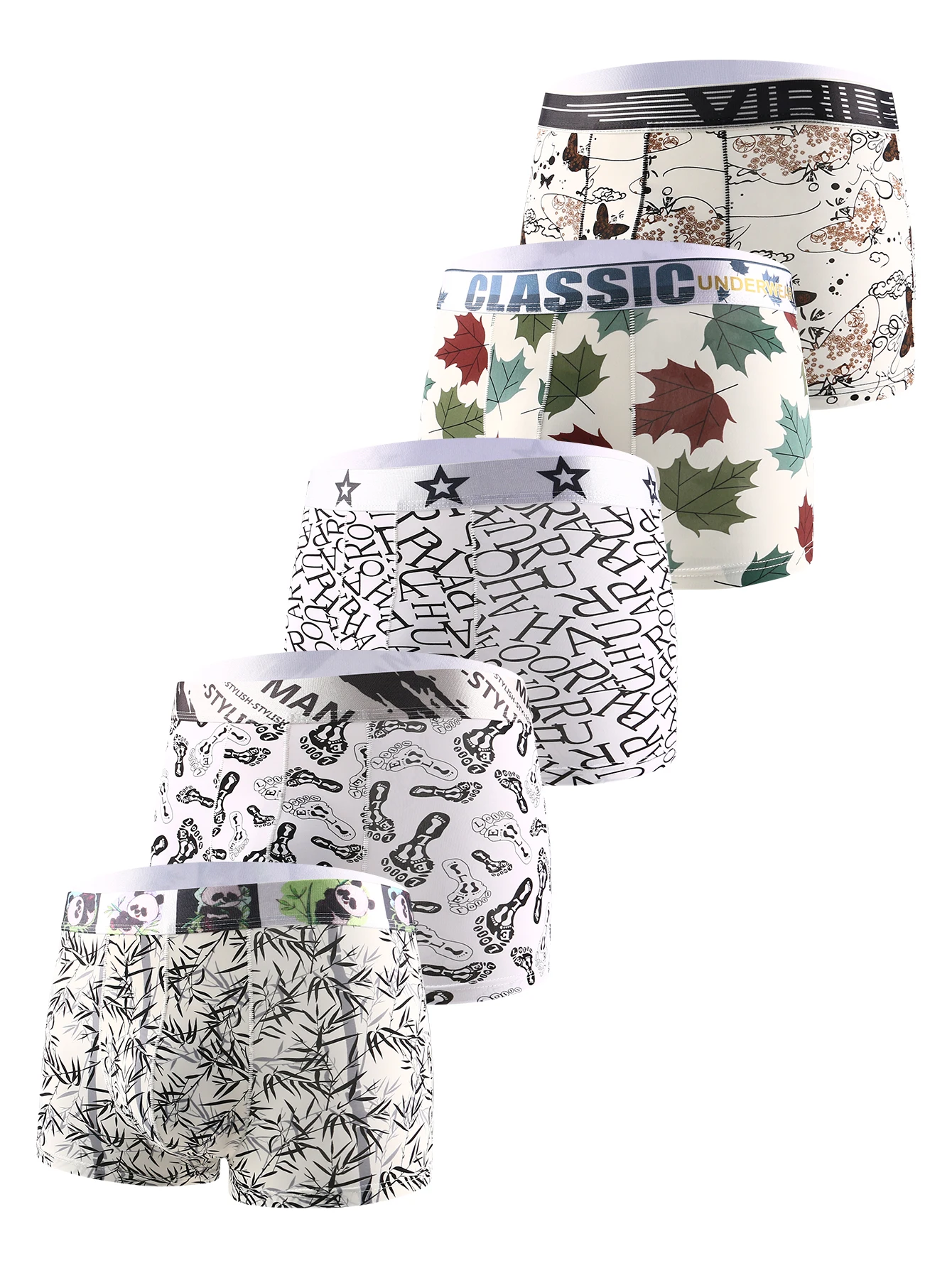 Men's underwear cool comfortable printed boxer shorts sports boxers ...