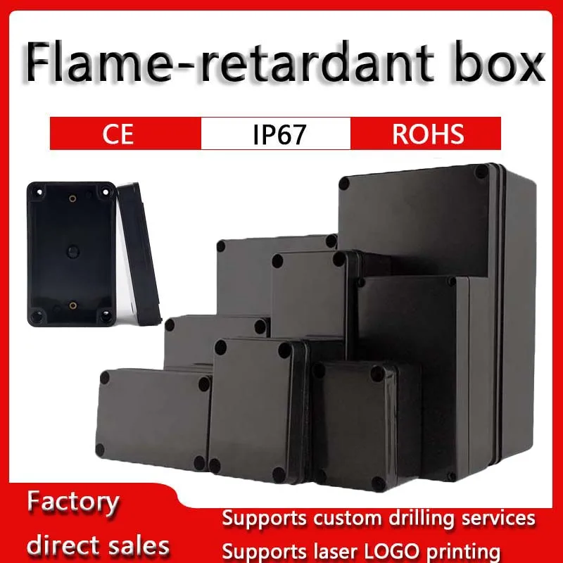 IP67-Waterproof-EnclosurBlack-Flame-retardant-box-Outdoor-ABS-plastic ...
