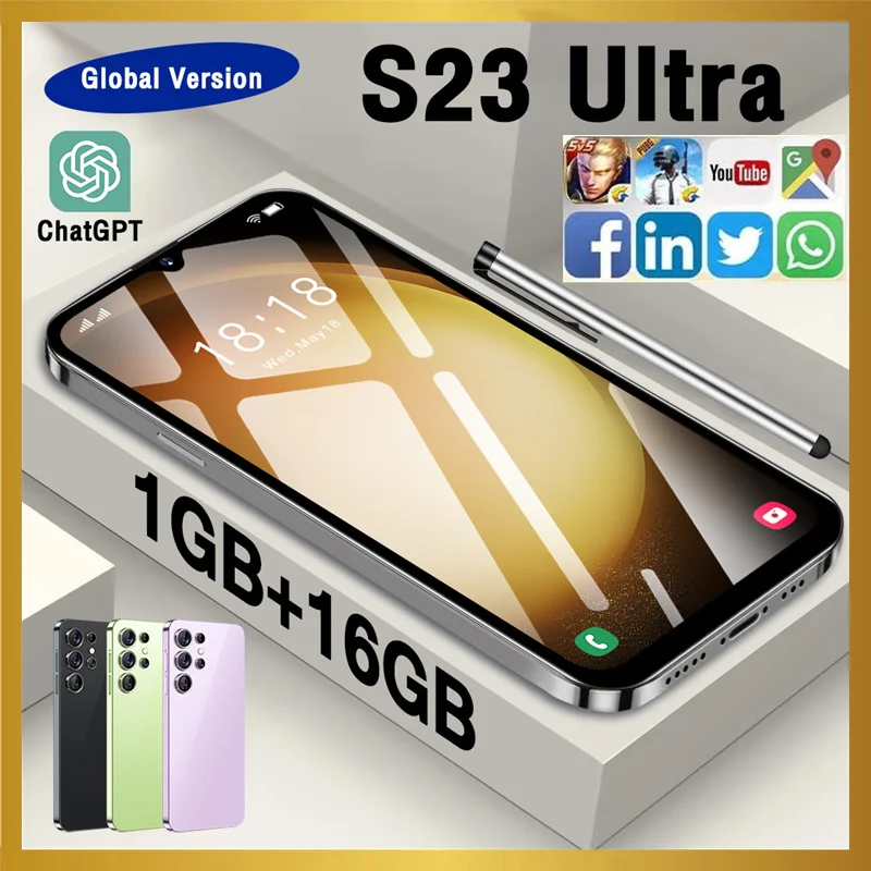 2023 Novo Original S23 Ultra Smartphone 7.3 Polegada HD Tela 16GB 1TB ...