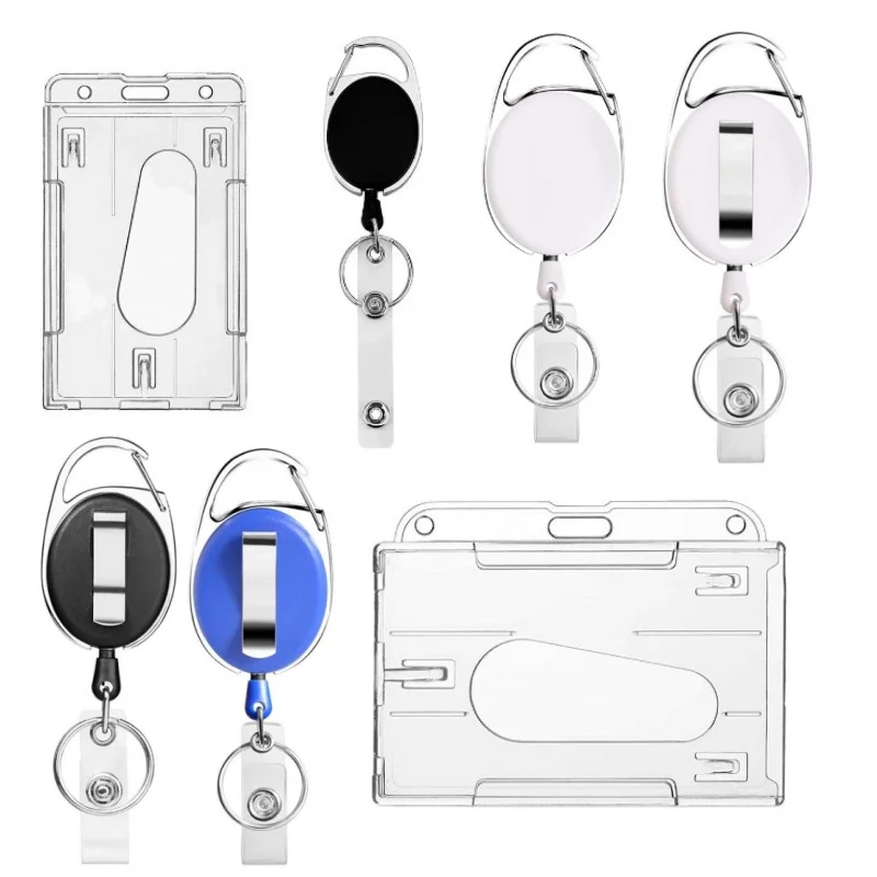 1pc-Transparent-Double-Cards-Slots-ID-Tag-Badge-Holder-with-Badge-Reel ...