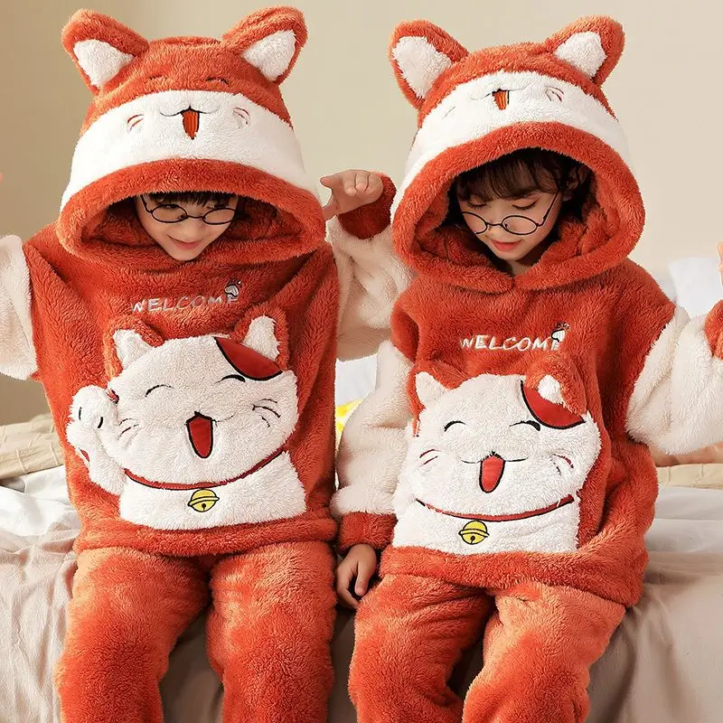 Winter-Children-s-Pajamas-Kids-Plush-Thicken-Pajama-Set-Sleepwear ...