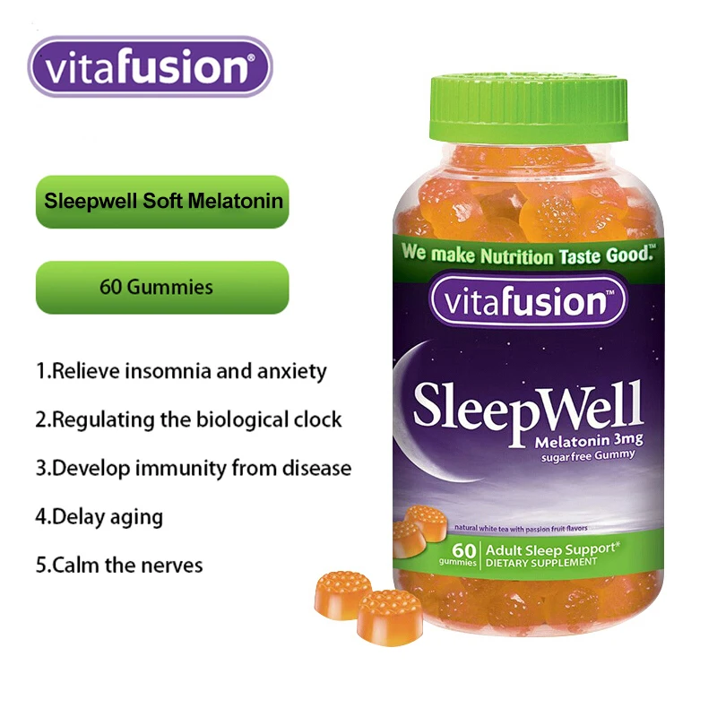 Vitafusion Sleepwell Soft Sweets Melatonin 3mg Sugar Free Gummy Help ...