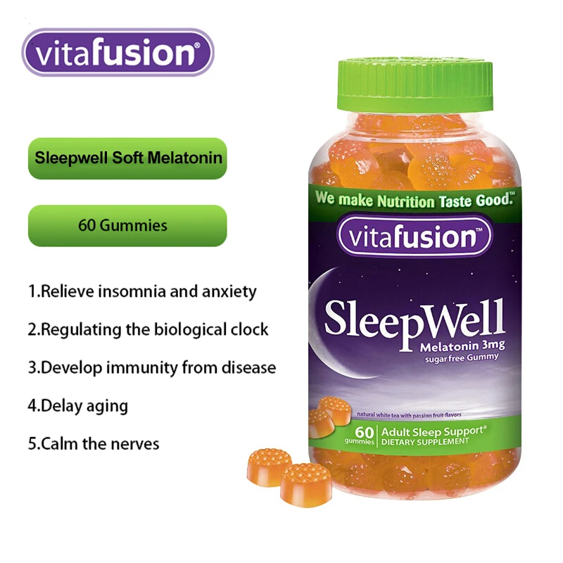 Vitafusion Sleepwell Soft Sweets Melatonin 3mg Sugar Free Gummy Help ...
