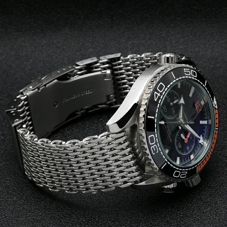 18/20/22mm Steel Shark Mesh for Omega 007 Seahorse Luxury Milanese Band ...
