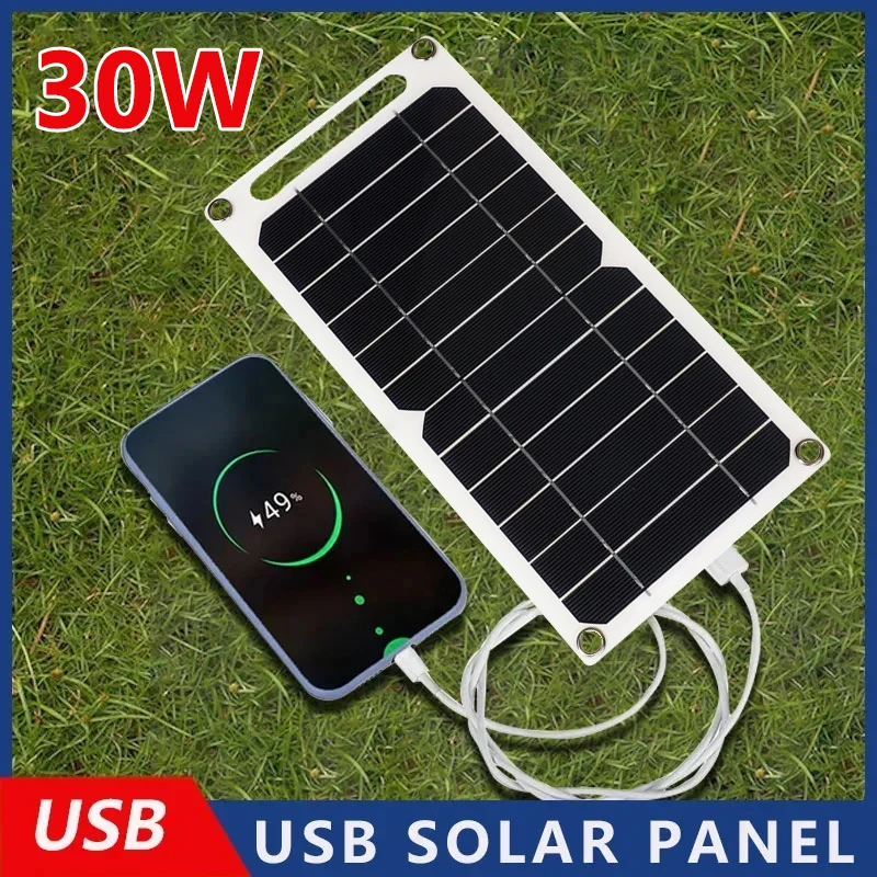 30W-Solar-Panel-with-USB-Portable-5V-Solar-Cell-Outdoor-Hiking-Camping ...