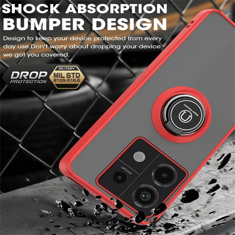 Shockproof Armor Phone Case with Magnetic 360° Rotating Holder Ring ...