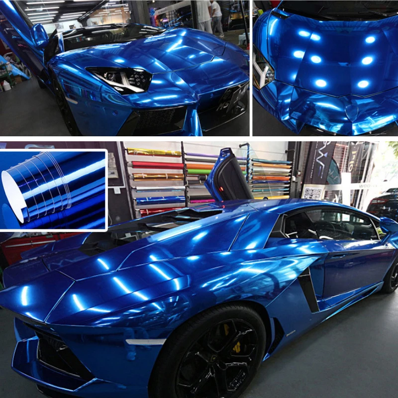 Vinil-Covering-Film-Adesivo-Azul-Chrome-Espelho-Envolt-rio-Decalque ...