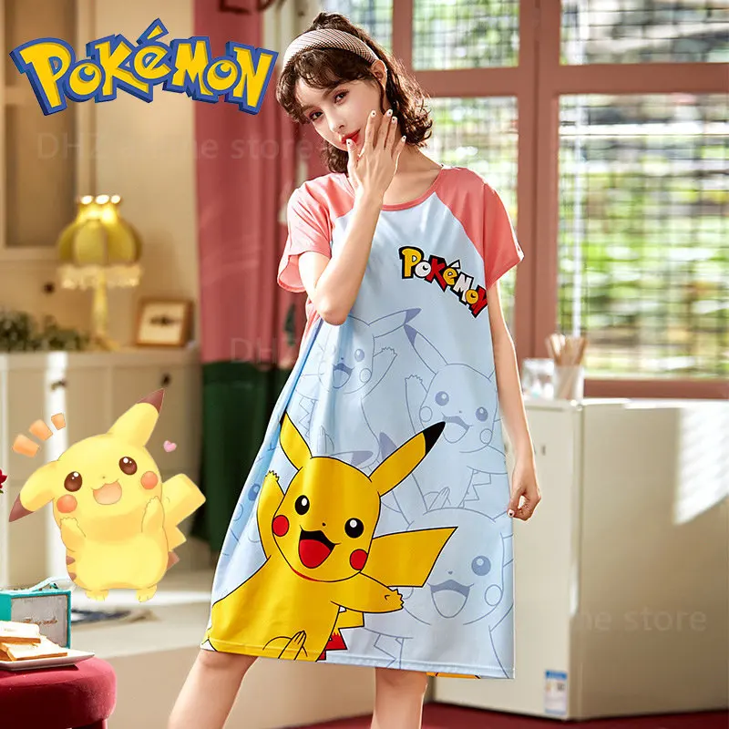 Pokemon-Pikachu-Women-s-Adult-Summer-Nightdress-Large-Size-Cute ...