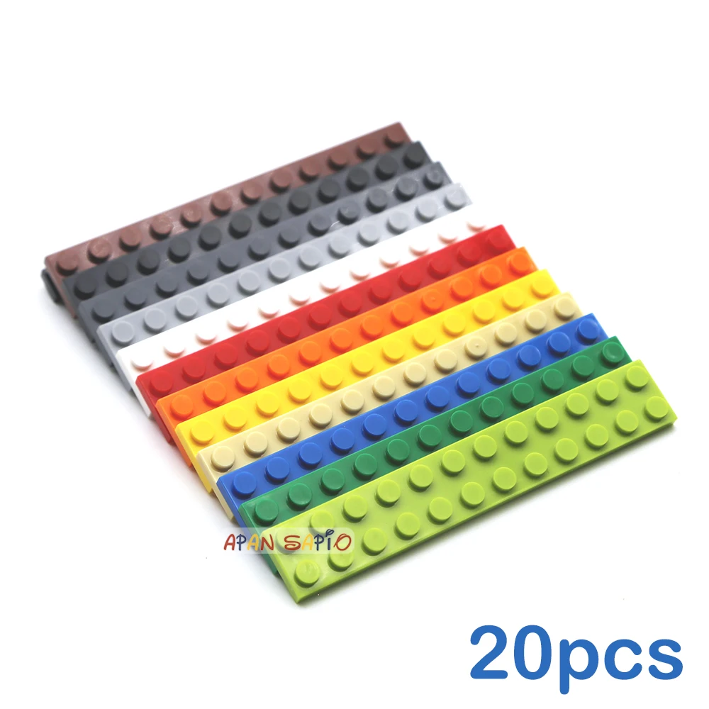 20pcs-2x12-Dots-DIY-Building-Blocks-Thin-Figures-Bricks-12Color ...