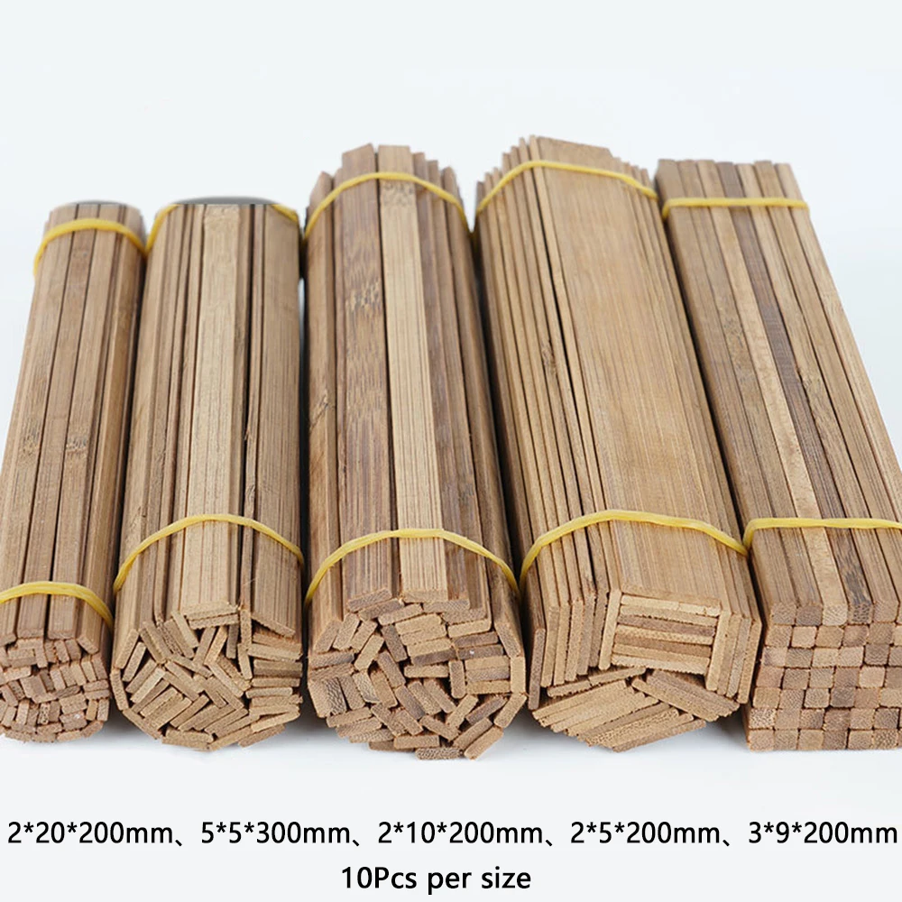 50Pcs-Bamboo-Rods-Wood-Sticks-Rectangle-Unfinished-Building-Model ...