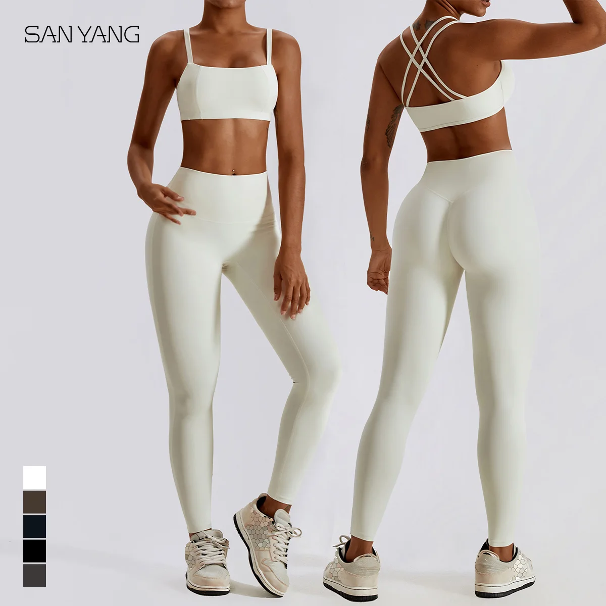 New-Yoga-Set-2-Pieces-Women-s-Tracksuit-Seamless-Workout-Sportswear-Gym-High-Waist-Leggings ...