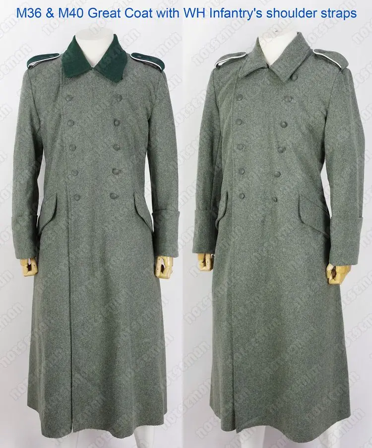 Reproduction German M40 Great coat with WH Infantry's shoulder straps ...