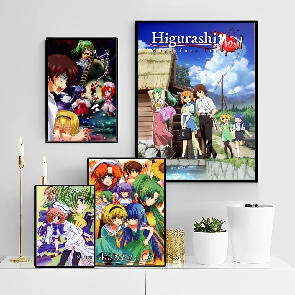 Higurashi-When-They-Cry-Poster-Self-adhesive-Art-Poster-Retro-Kraft ...
