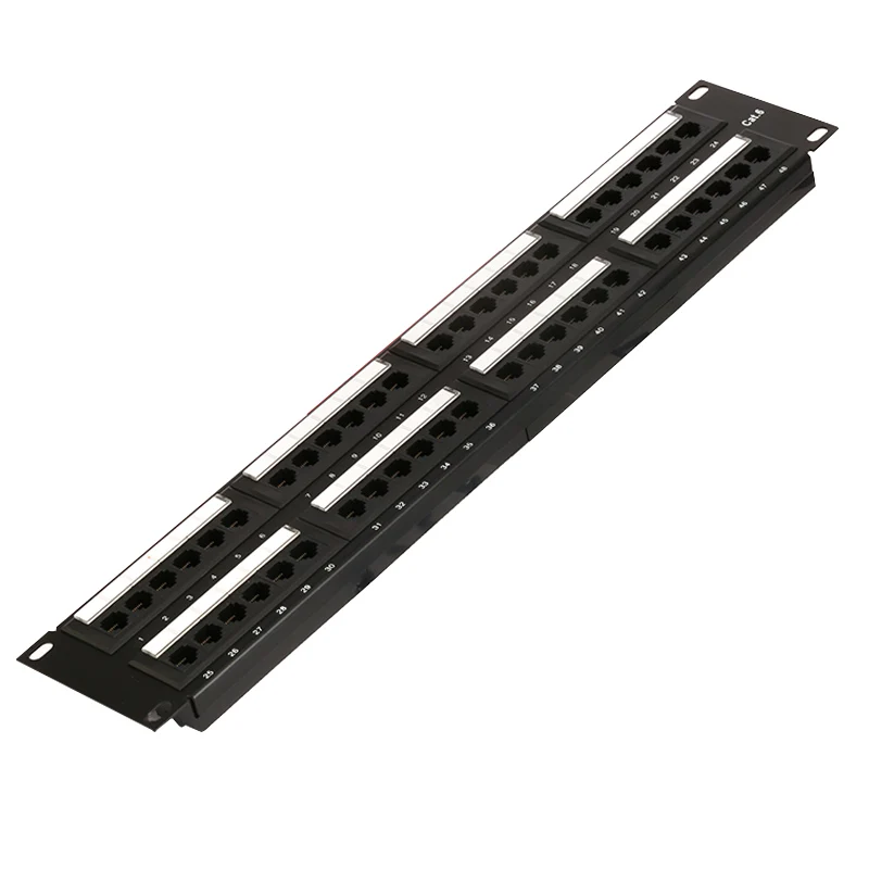 19-2U-Cabinet-Rack-UTP-48-Port-CAT6-Patch-Panel-RJ45-Network-Cable ...
