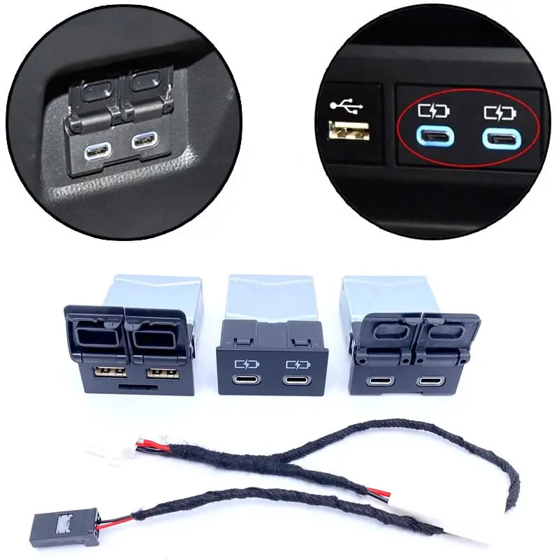 Carregador-R-pido-USB-Tipo-C-Do-Carro-Tomada-De-Fio-Toyota-Sienna-Camry ...