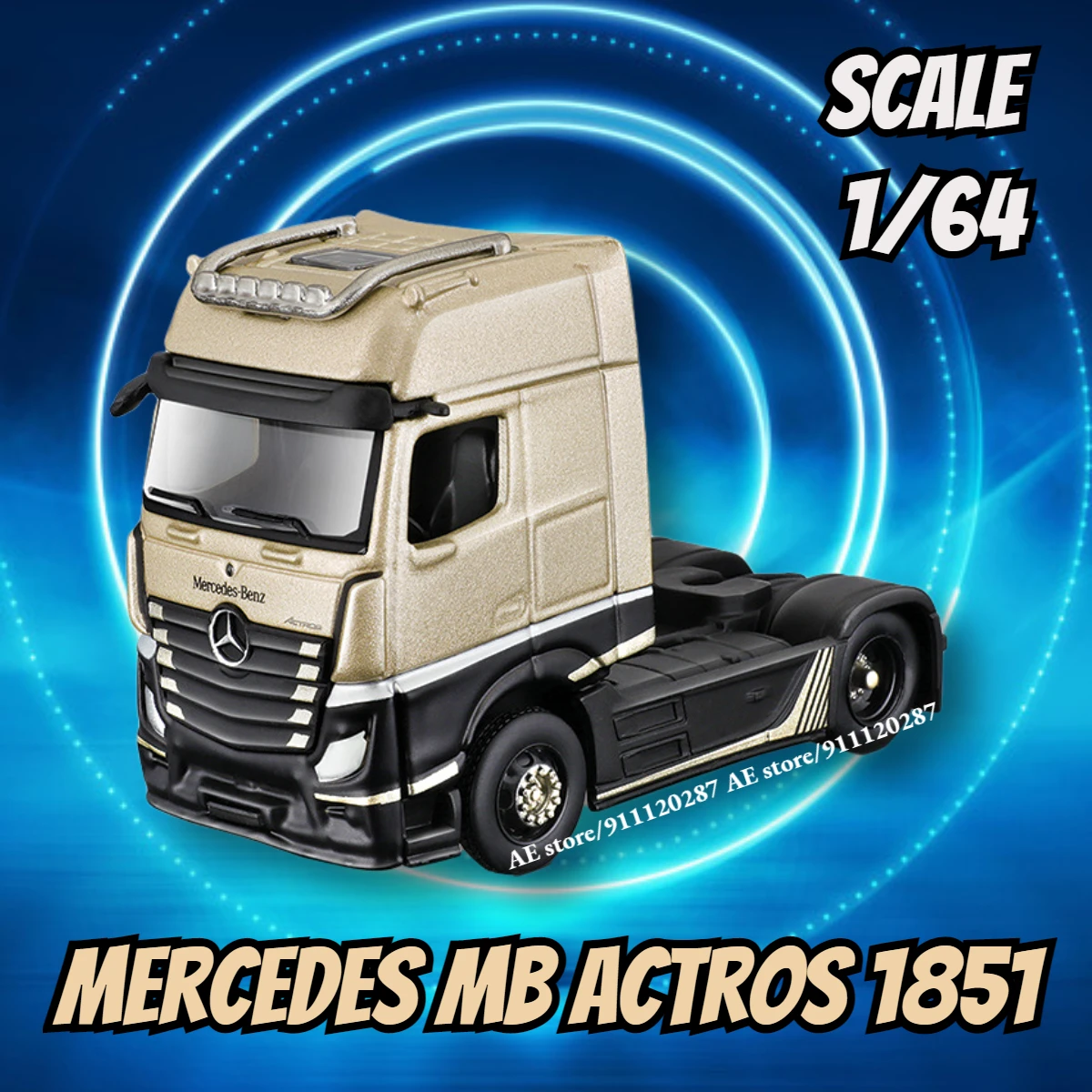 Maisto 1/64 Mini Trailer Truck Car Model, Mercedes MB Actros 1851 Scale ...