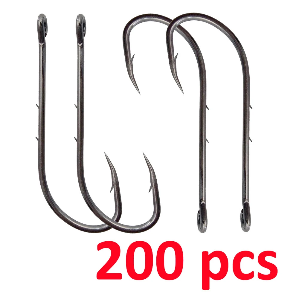 200 Pcs Baitholder Fishhook Carp Fishing Hooks Jig Big Barbed Hook High ...