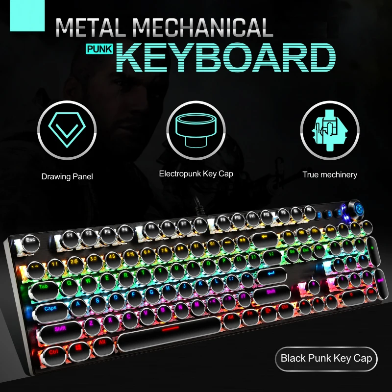 K88 knob version with 104 keys and 26 lighting modes mechanical game ...