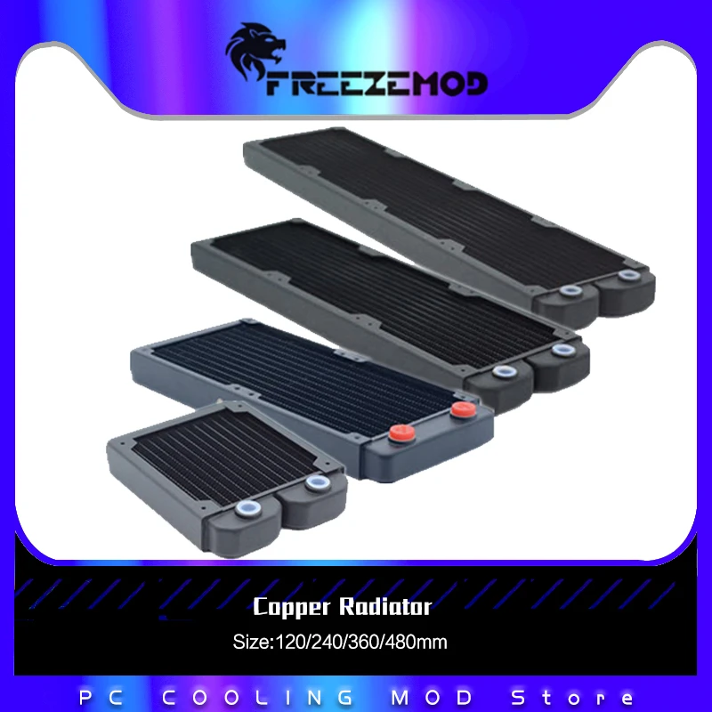 FREEZEMOD PC 수냉식 열 방열판 쿨러, 120mm 팬용 구리 라디에이터, G1/4, 29mm 두께, 120mm ...