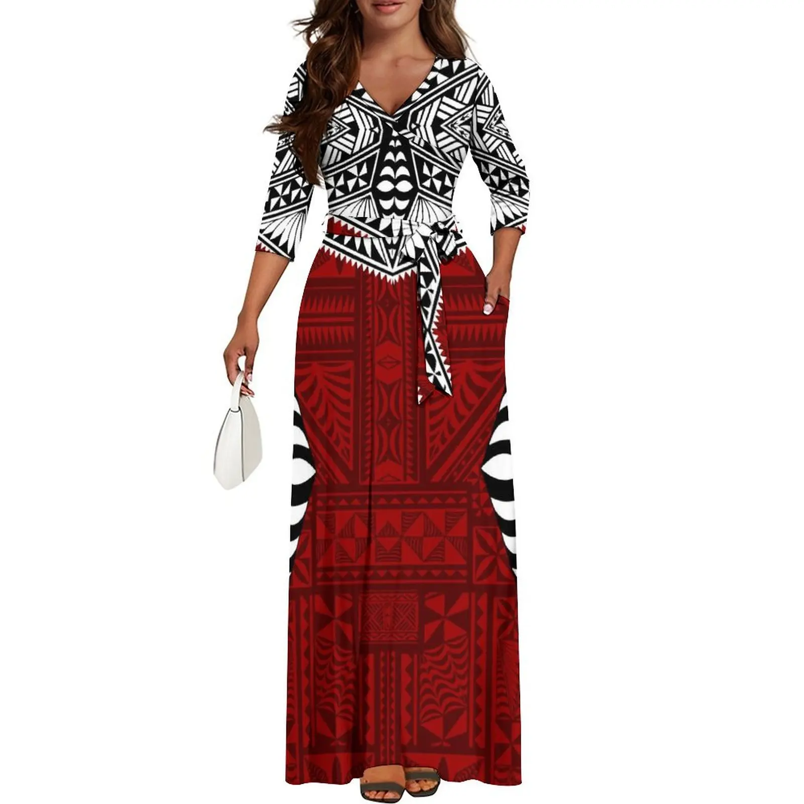 High Quality 2024 New Polynesian Tribe Design Plus Size Long Dress ...