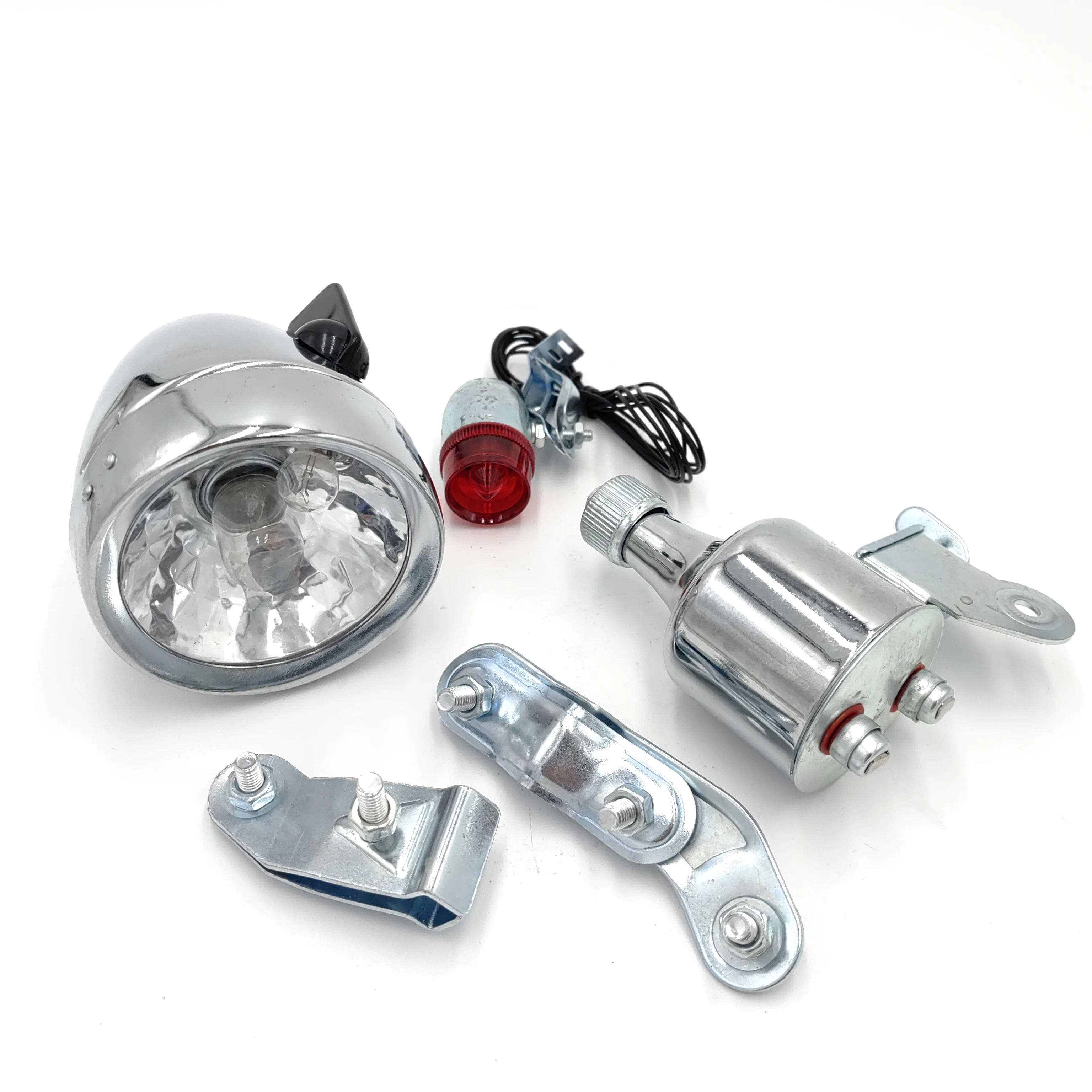 12V 6W Motorized Bike Bicycle Friction Dynamo Generator Head Tail Light ...