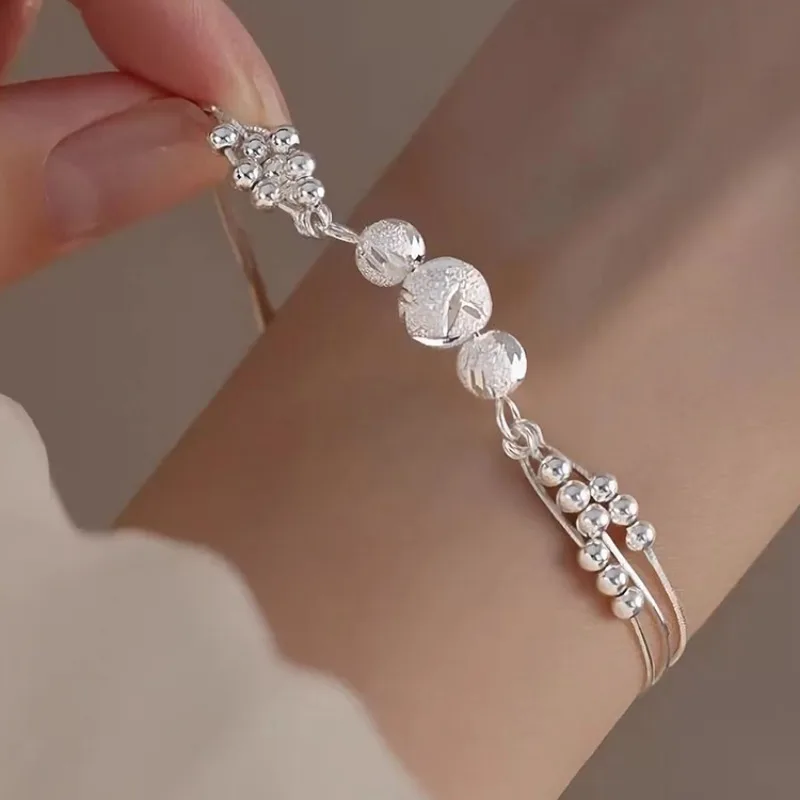 925 Sterling Silver Lucky Beads Bracelets For Women Vintage Luxury ...
