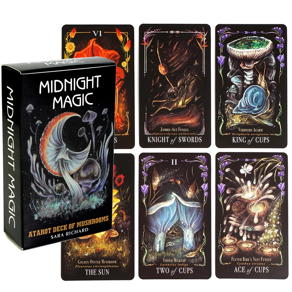 2023-New-Midnight-Magic-A-Tarot-Deck-of-Mushrooms-Cards-78-Unique-Tarot ...