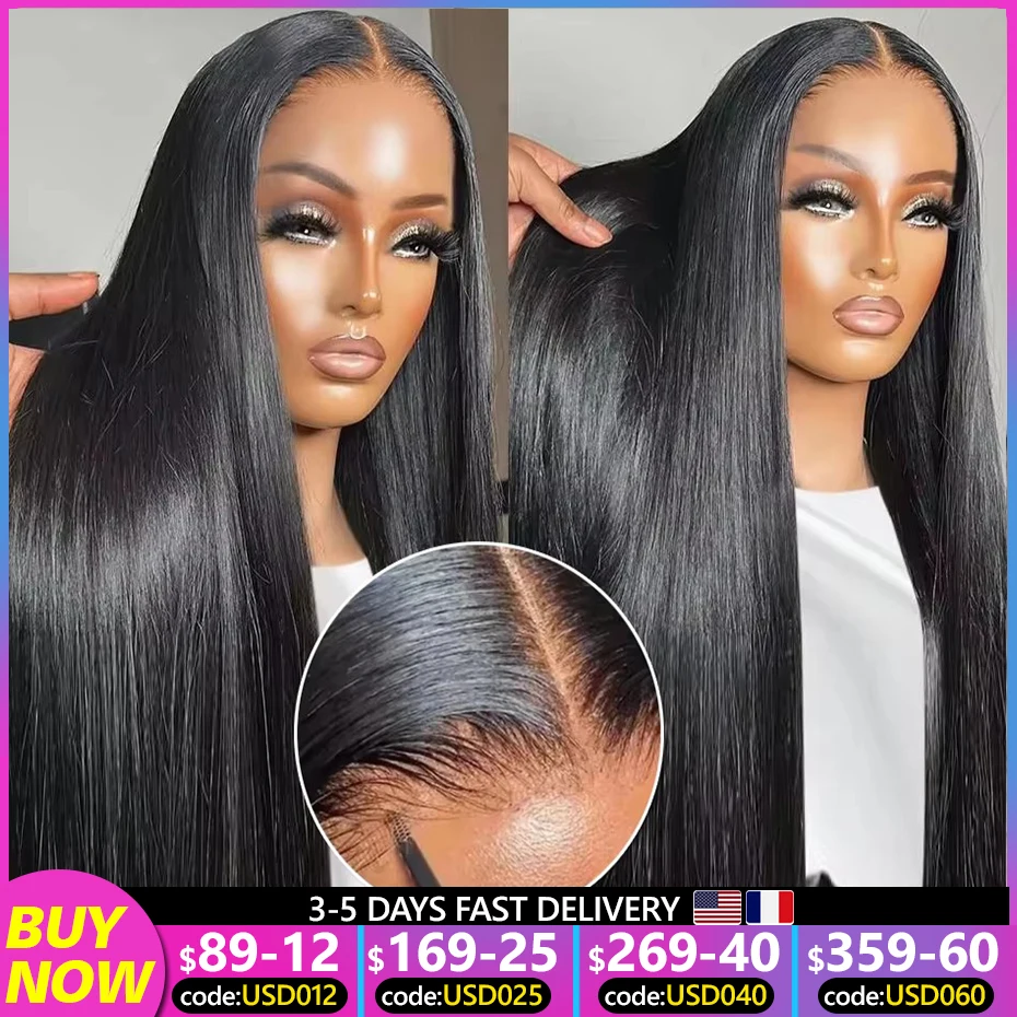 Easy-To-Wear-Glueless-Wig-6x4-5x5-7x5-Bone-Straight-Transparent-Lace ...